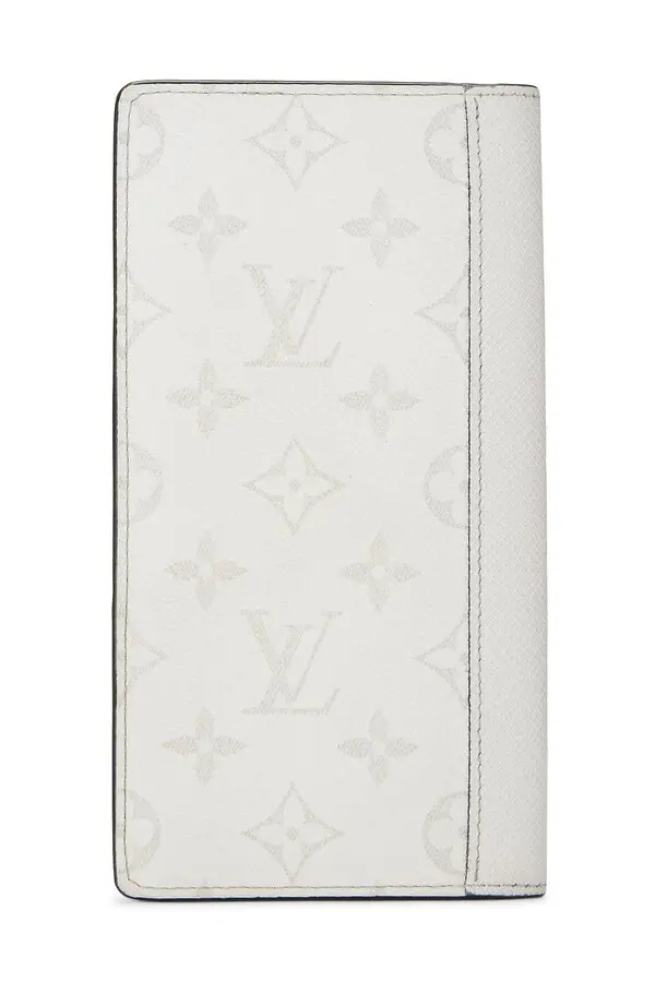 LOUIS VUITTON Monogram Taigarama Brazza Wallet - White