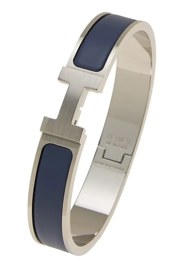 Hermès Enamel Clic-clac 'h' Bracelet - Blue