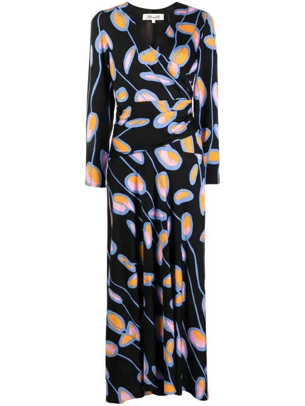 Diane Von Furstenberg Landira Floral-print Maxi Dress - Black