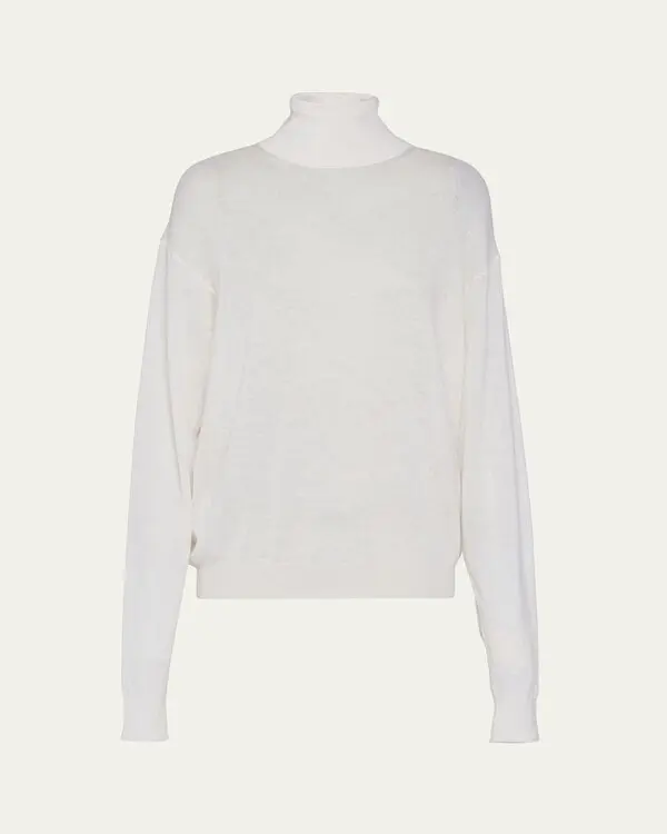 Prada Cashmere Turtleneck Sweater - Bianco