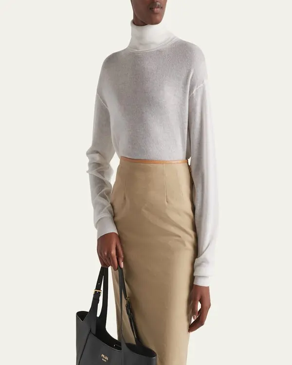 Prada Cashmere Turtleneck Sweater - Bianco