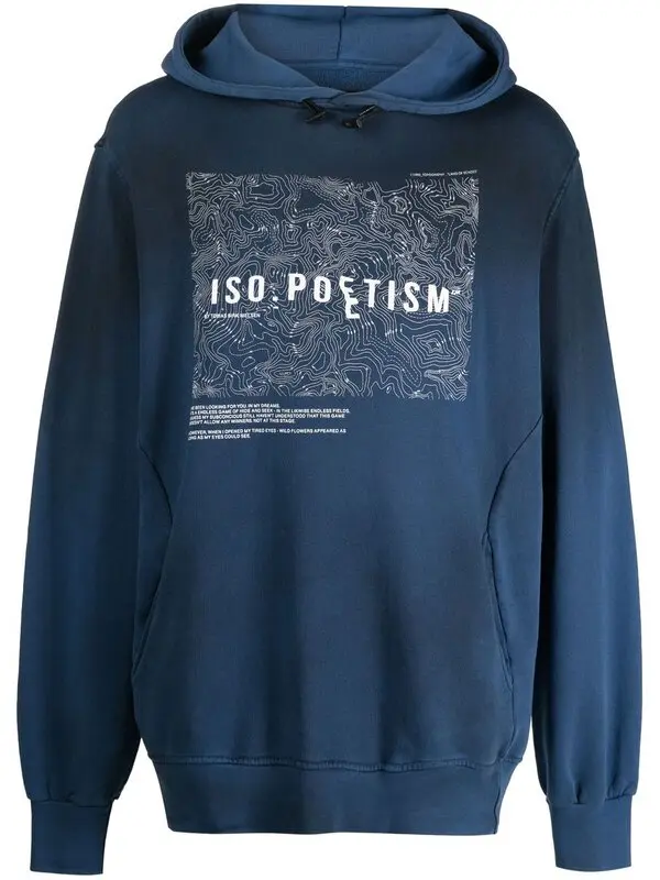 ISO.POETISM Graphic Logo-print Hoodie - Blue