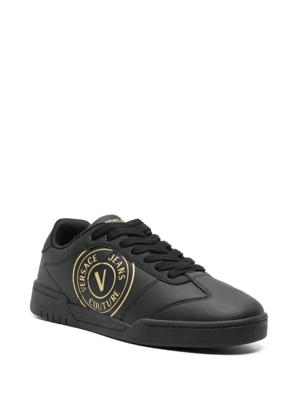 Versace Logo-print Leather Sneakers