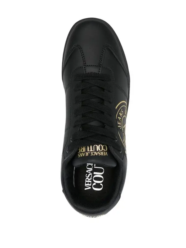 Versace Logo-print Leather Sneakers
