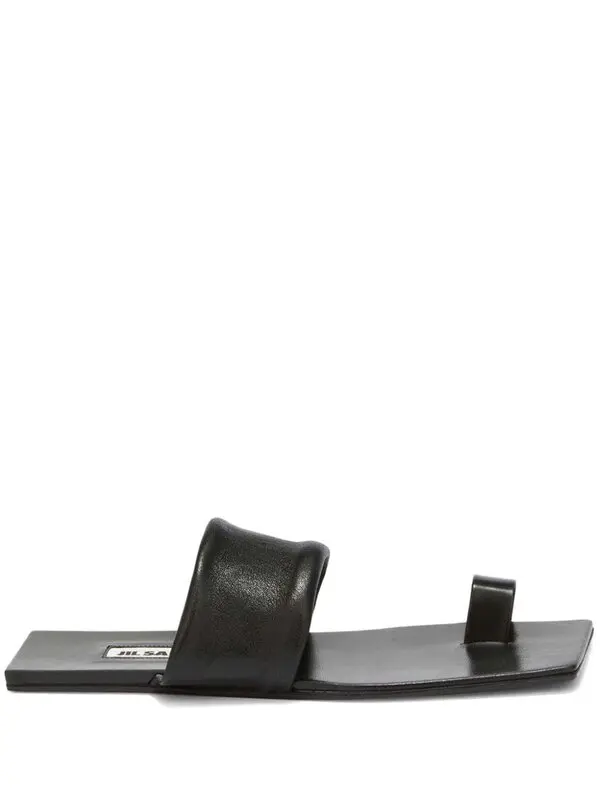 JIL SANDER Square Open-toe Leather Sandals