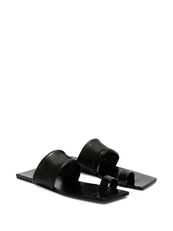JIL SANDER Square Open-toe Leather Sandals