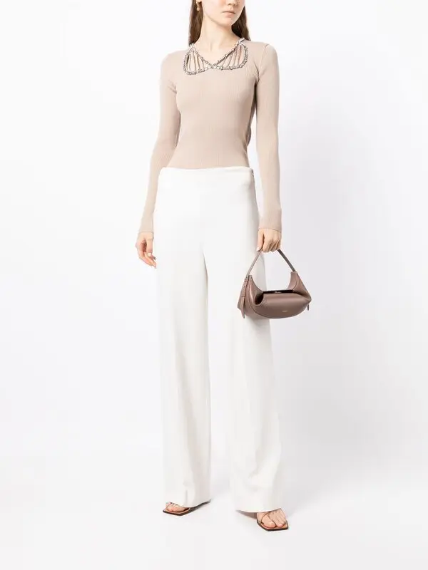 IZAAK AZANEI Cut-out Embellished Top