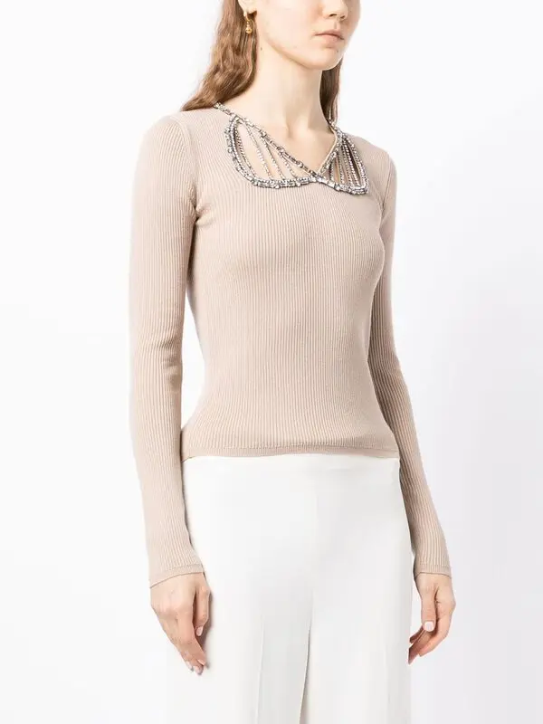 IZAAK AZANEI Cut-out Embellished Top