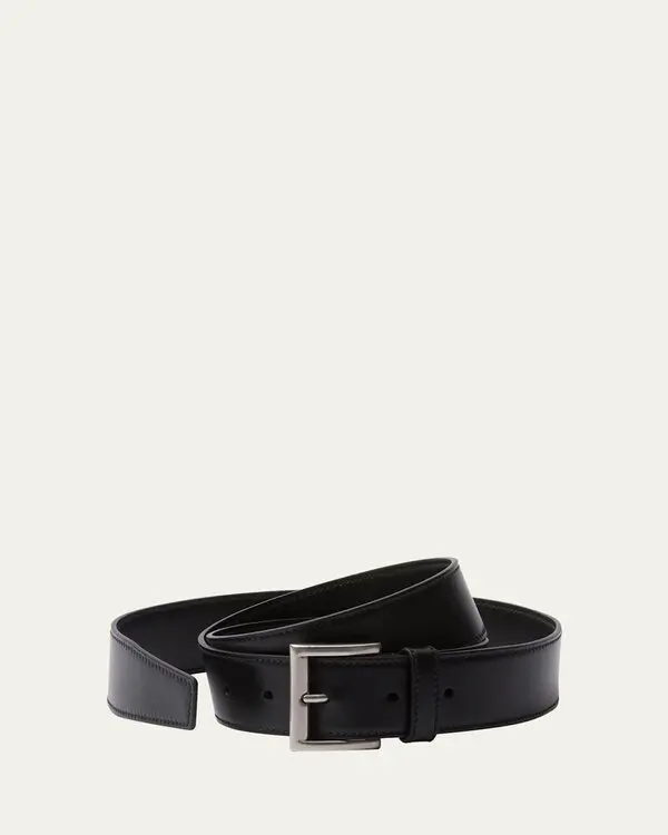 Prada Metal Buckle Calf Leather Belt