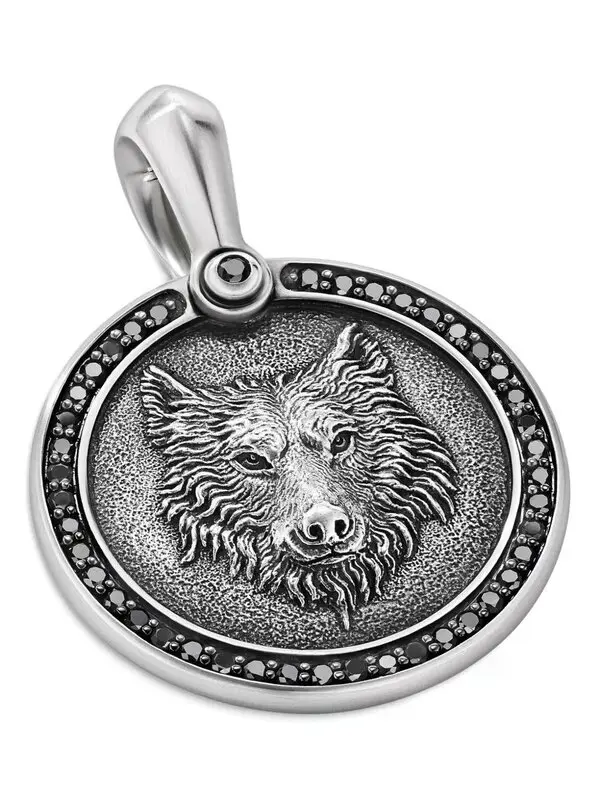 David Yurman Sterling Petrus Wolf Diamond Amulet