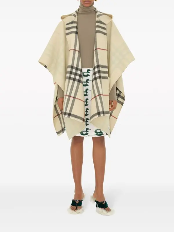 Burberry Embroidered Cashmere Cape - Neutrals