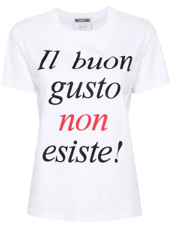 Moschino Slogan-print Organic-cotton T-shirt
