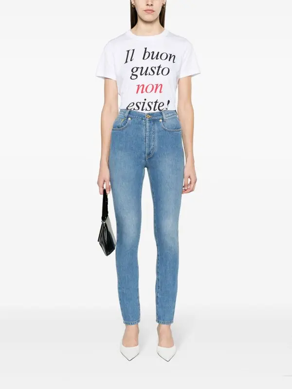 Moschino Slogan-print Organic-cotton T-shirt
