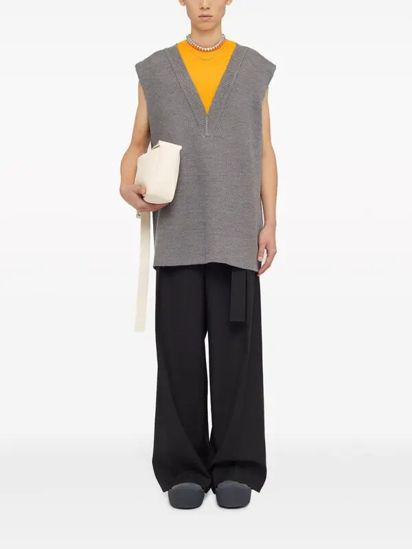 JIL SANDER Two-tone Layered Knitted Vest