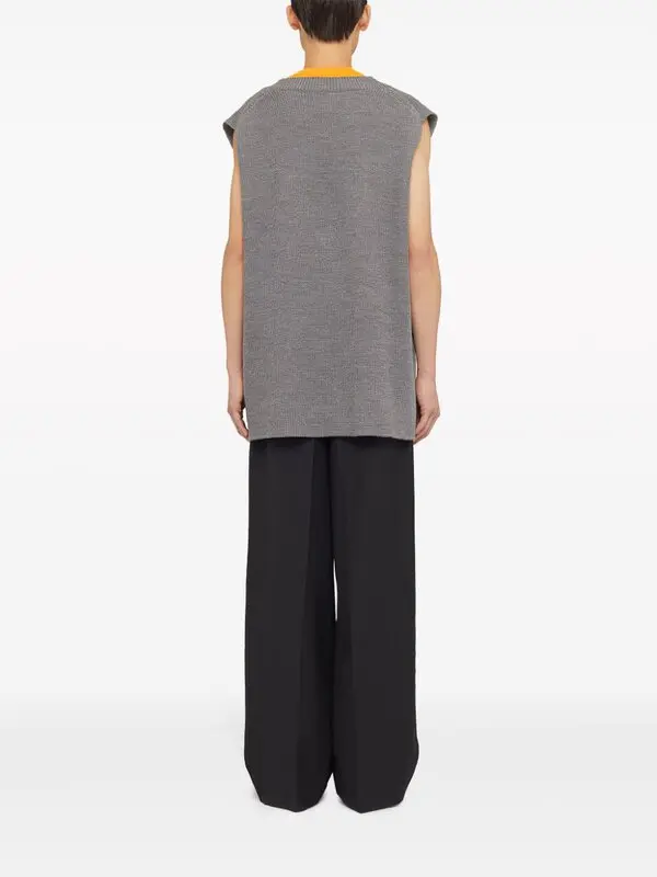JIL SANDER Two-tone Layered Knitted Vest