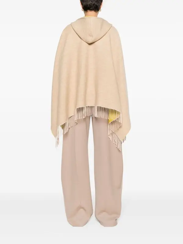 Valentino Garavani Logo Plaque Fringe Cape