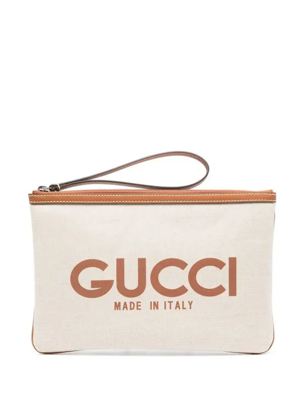 Gucci Logo-print Canvas Clutch