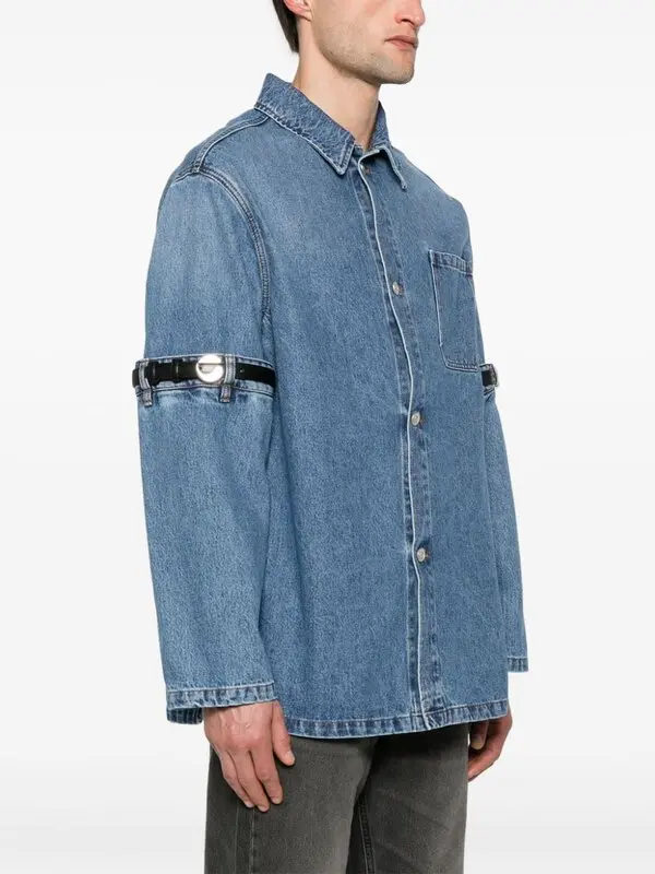 Coperni Logo-buckle Denim Jacket - Blue