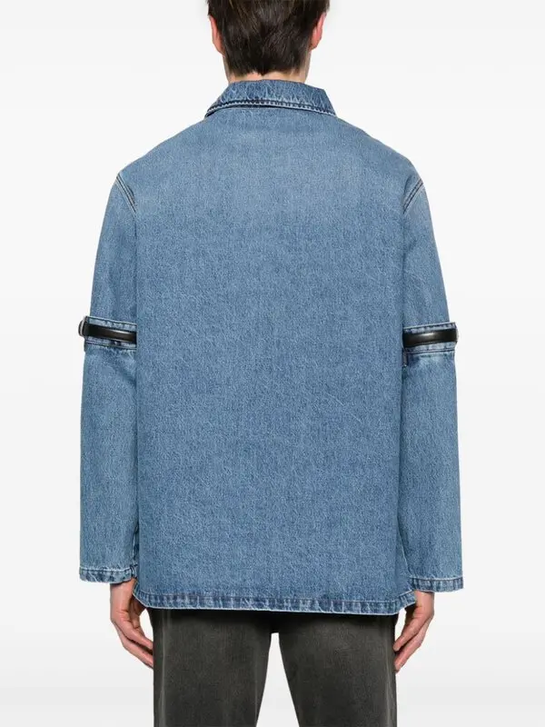 Coperni Logo-buckle Denim Jacket - Blue