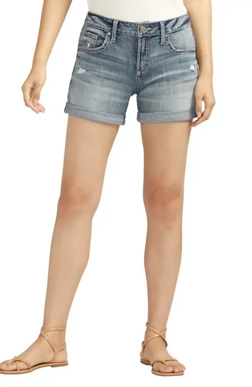 SILVER JEANS CO. Luxe Stretch Denim Boyfriend Shorts