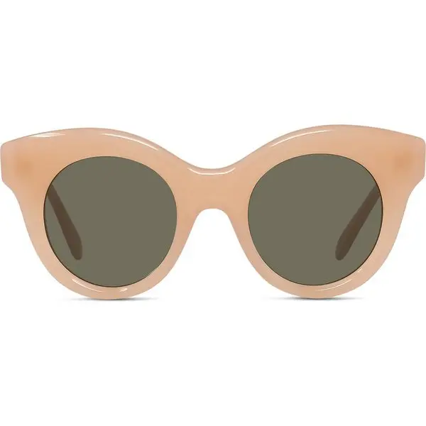 Loewe Curvy 49mm Small Round Sunglasses - Shiny Pink/brown