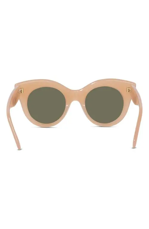 Loewe Curvy 49mm Small Round Sunglasses - Shiny Pink/brown
