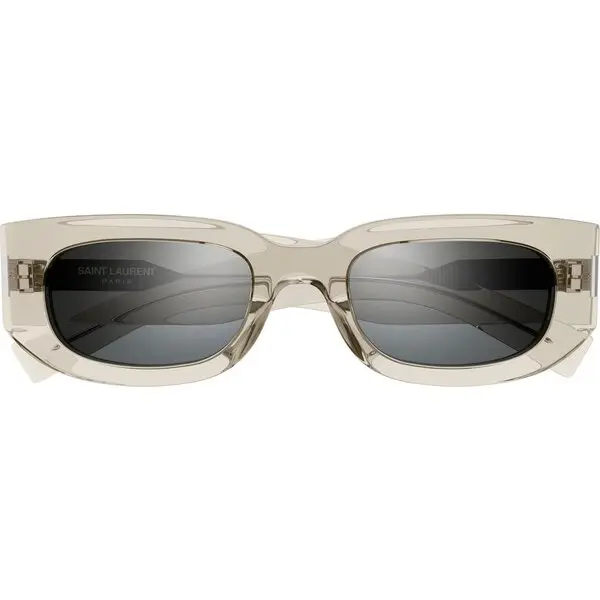 Saint Laurent 51mm Rectangular Sunglasses - Beige