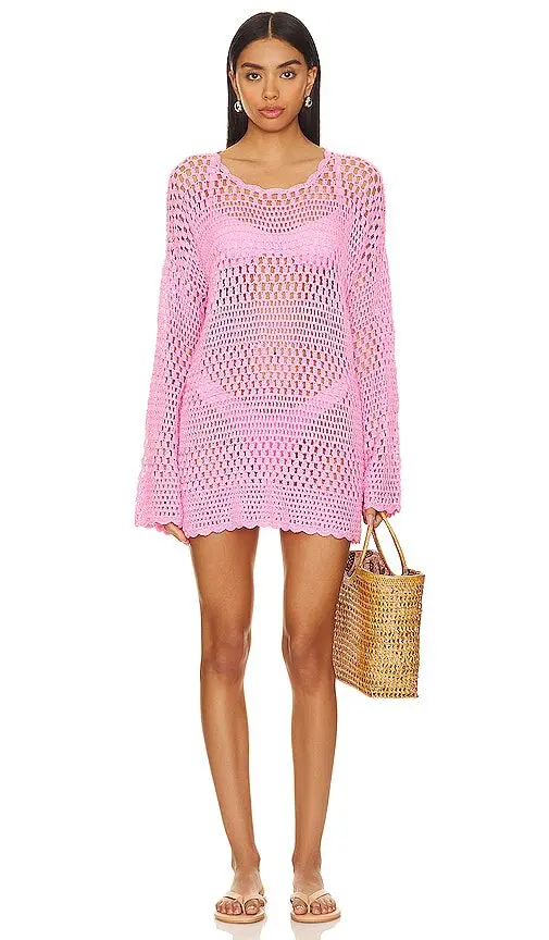 Show Me Your Mumu Paula Pullover Coverup In Pink - Bubblegum Pink