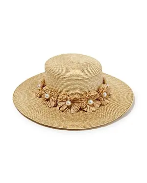 Lele Sadoughi Confetti Straw Hat - Tan | Editorialist display picture 1