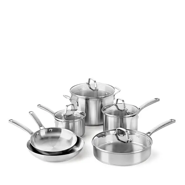 CALPHALON Classic Stainless Steel 10-piece Cookware Set - Silver