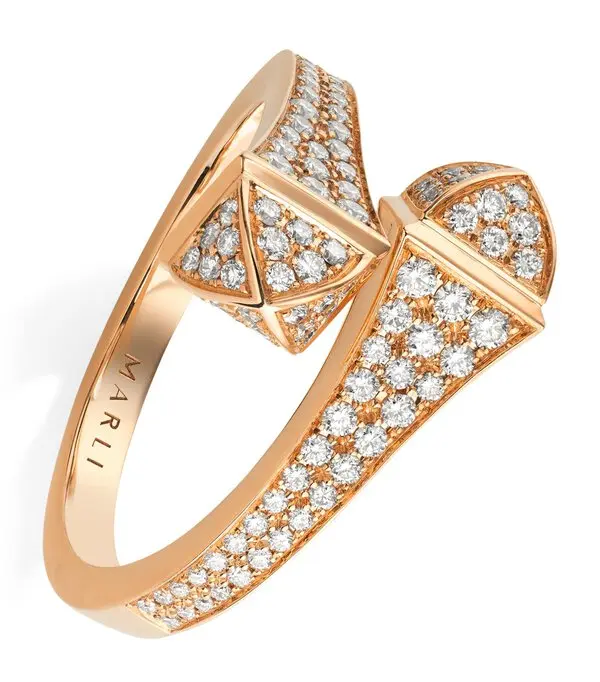 MARLI NEW YORK Midi Diamond Cleo Ring - Rose Gold
