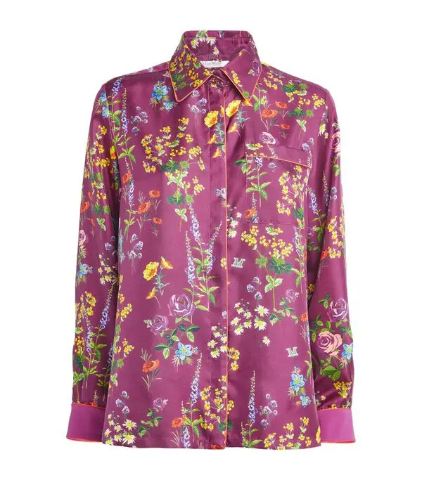 Max Mara Silk Floral Print Shirt
