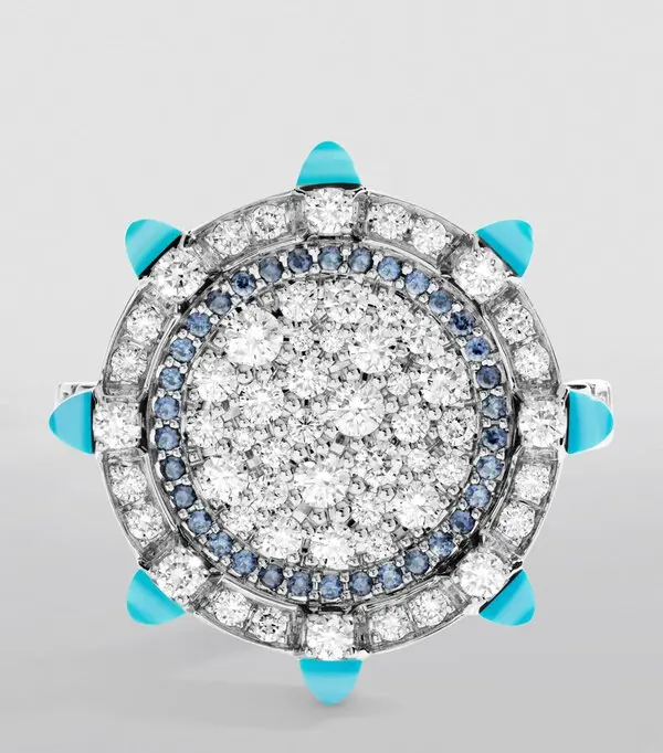 MARLI NEW YORK Gold, Diamond, Sapphire And Chalcedony Statement Ring - White