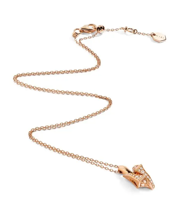 MARLI NEW YORK Cleo Diamond Huggie Pendant Necklace - Rose Gold