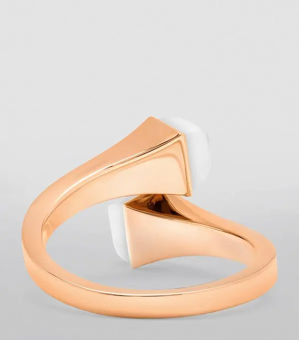 MARLI NEW YORK Diamond And White Agate Cleo Ring - Rose Gold