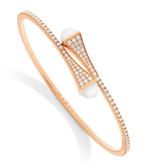 MARLI NEW YORK Diamond And Agate Cleo Slim Bracelet - Rose Gold