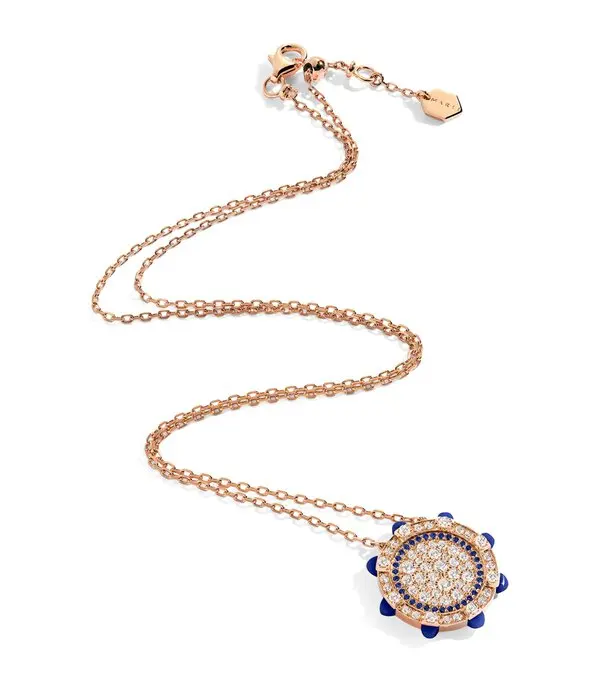 MARLI NEW YORK Diamond, Sapphire, And Lapis Lazuli Tip-top Necklace - Rose Gold