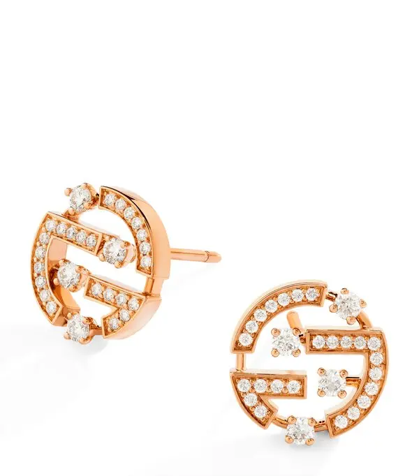 MARLI NEW YORK Avenues Diamond Stud Earrings - Rose Gold
