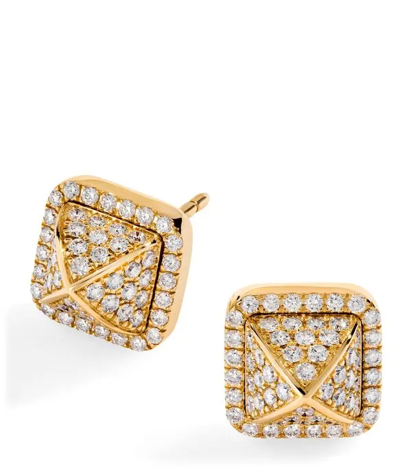 MARLI NEW YORK Cleo Pyramid Stud Earrings - Gold