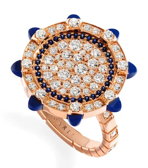 MARLI NEW YORK Diamond And Lapis Lazuli Tip-top Ring - Rose Gold