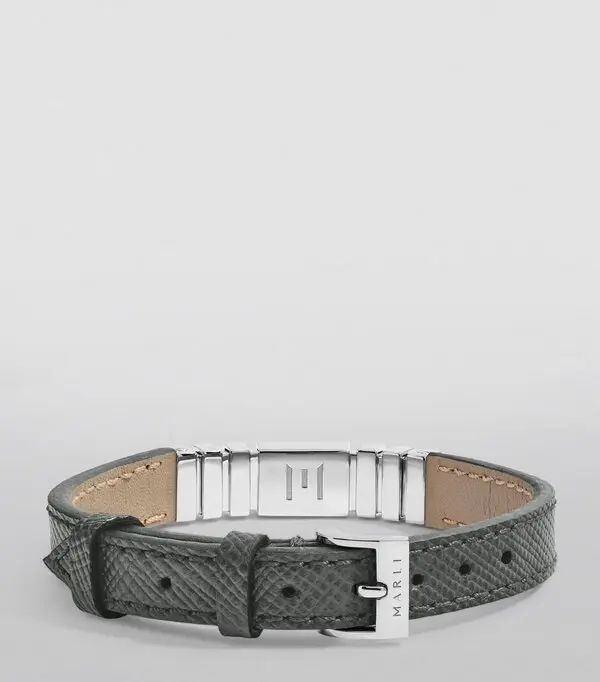MARLI NEW YORK Gold And Saffiano Leather Unii Bracelet