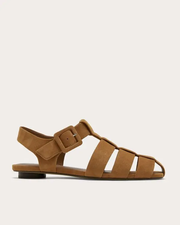 Everlane Day Fisherman Sandal - Saddle Brown Suede