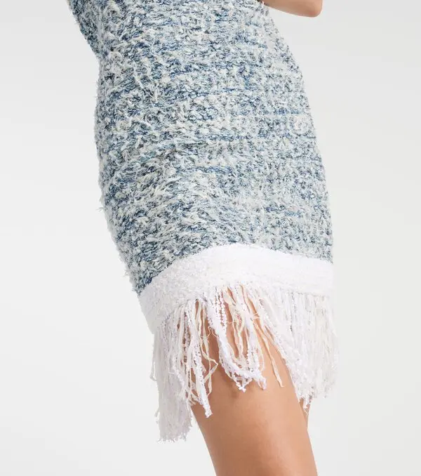 Balmain Fringed Tweed Minidress