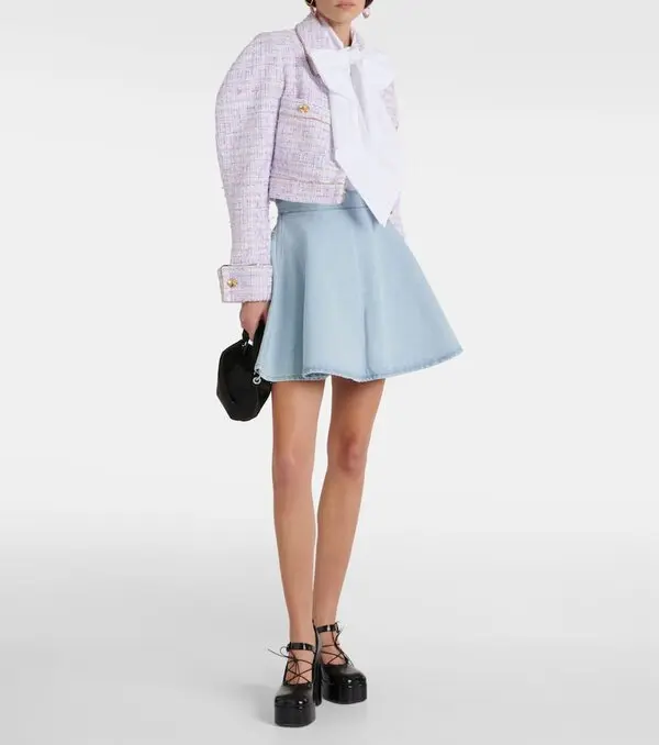 Nina Ricci Cropped Cotton-blend Tweed Jacket