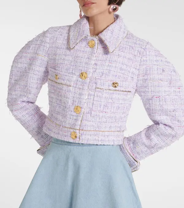 Nina Ricci Cropped Cotton-blend Tweed Jacket