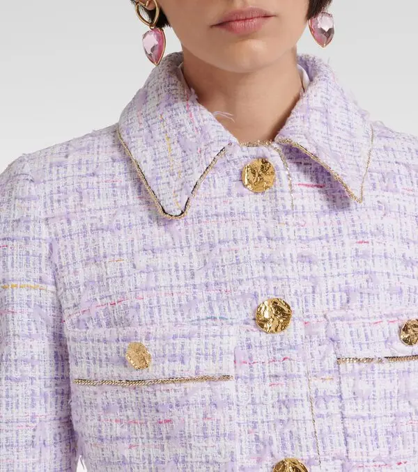 Nina Ricci Cropped Cotton-blend Tweed Jacket