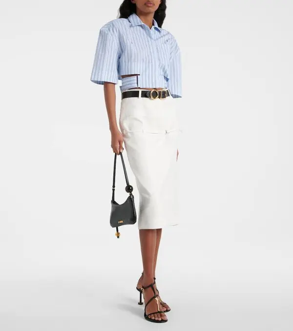 Jacquemus La Chemise Courte Bari Striped Cotton Shirt