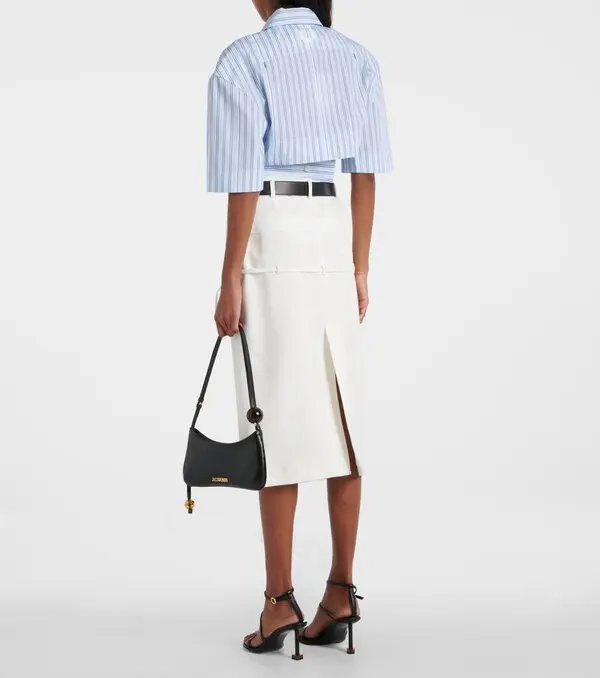 Jacquemus La Chemise Courte Bari Striped Cotton Shirt