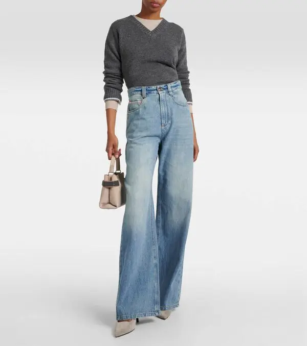 Brunello Cucinelli High-rise Wide-leg Jeans