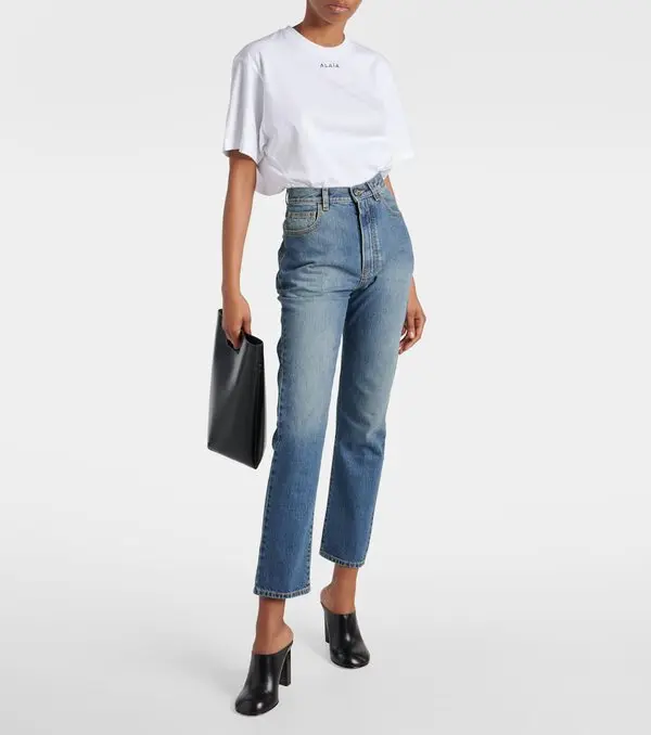 Alaïa Fluid Cotton Jersey Bodysuit